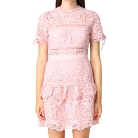Self-Portrait | Dresses | Nwt Selfportrait Light Pink Abstract Guipure ...
